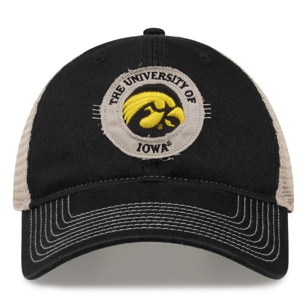 G880 The Game Iowa Hawkeyes Soft Mesh Trucker With Frayed Patch Cap ...