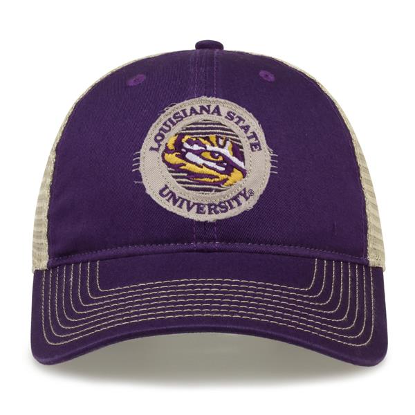 G880 The Game LSU Tigers Soft Mesh Trucker With Frayed Patch Cap ...