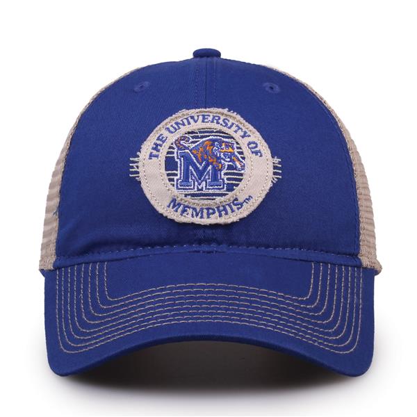 G880 The Game Memphis Tigers Soft Mesh Trucker With Frayed Patch Cap ...