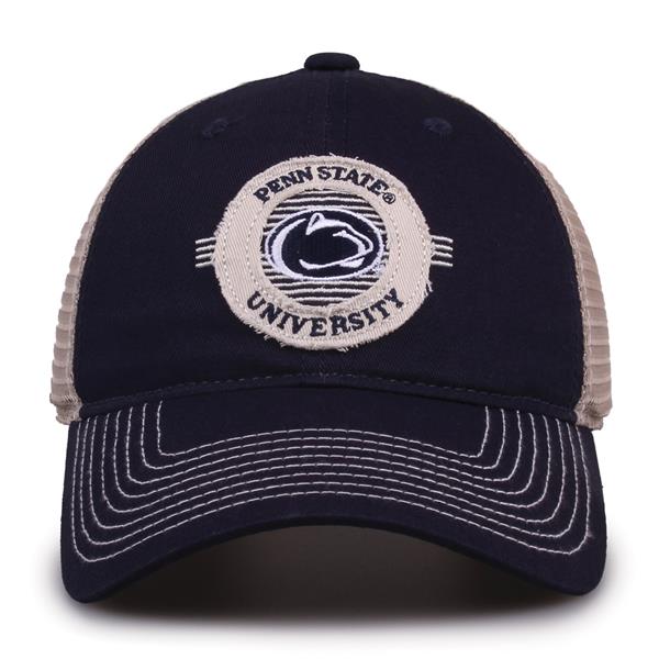 G880 The Game Penn State Nittany Lions Soft Mesh Trucker With Frayed ...