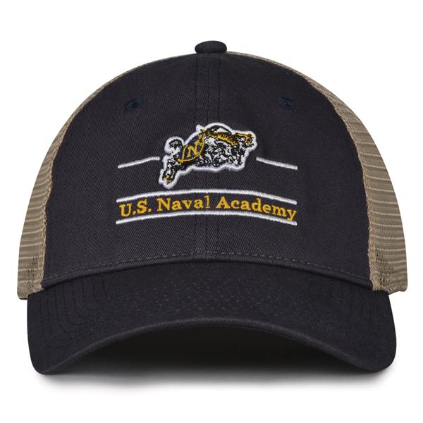 G180 The Game Navy Midshipmen Relaxed Trucker Mesh Split Bar Cap - Fan Gear
