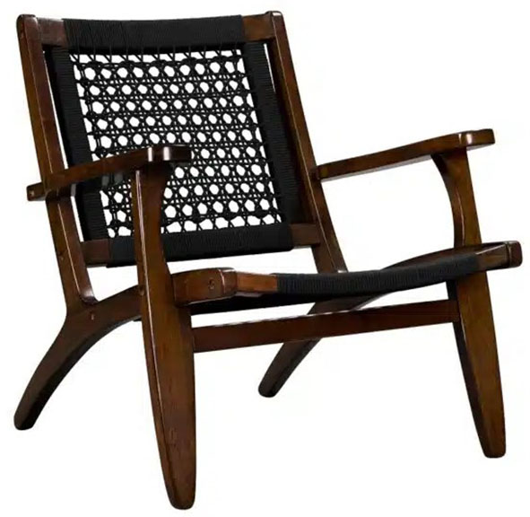 Boraam Harrison Hexagon Woven Black Rope Accent Chair - Playground ...