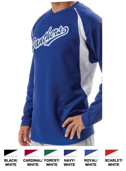 A4 Adult Long Sleeve Crew Batting Jacket - Baseball Equipment & Gear