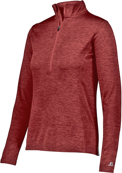 Russell Womens Dri-Power Lightweight 1/4 Zip Pullover (Cardinal)