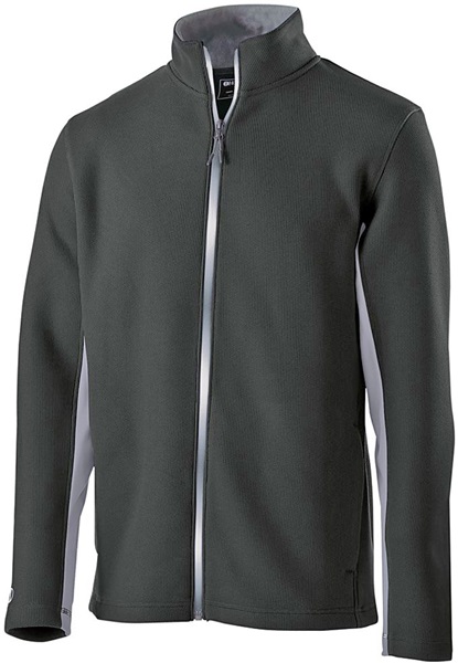 Adult Full-Zip Microfleece Inside/Outside Pockets Jacket (Black,Carbon ...
