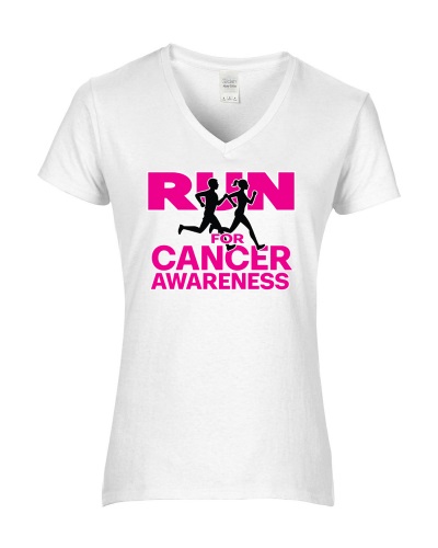 Epic Ladies Run for Cancer V-Neck Graphic T-Shirts - Soccer, Baseball ...