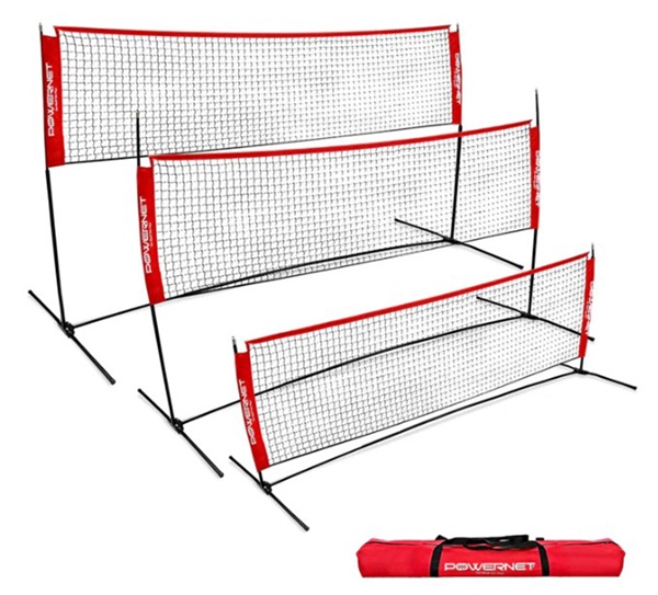 PowerNet Portable Badminton, Tennis, Volleyball, Pickleball Net 10x3 FT ...