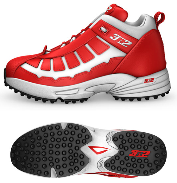 3n2 Pro Turf Trainer Mid Softball Shoes Red - Baseball Equipment & Gear