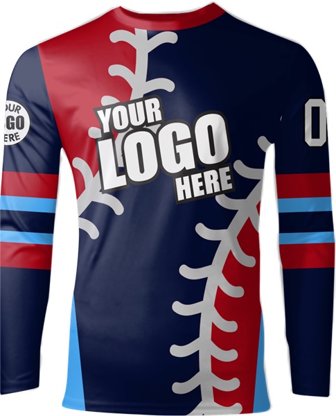 Custom Shooting Shirt - Sublimated "Baseball" Long-Sleeve Unisex Crew ...