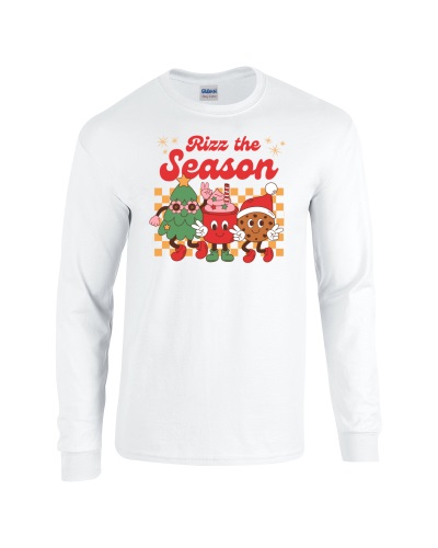 Epic Rizz The Season Skibidi Christmas Long Sleeve Cotton Graphic T ...