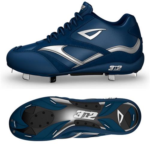 3n2 Showtime Metal Mid Baseball Cleats Navy - Baseball Equipment & Gear