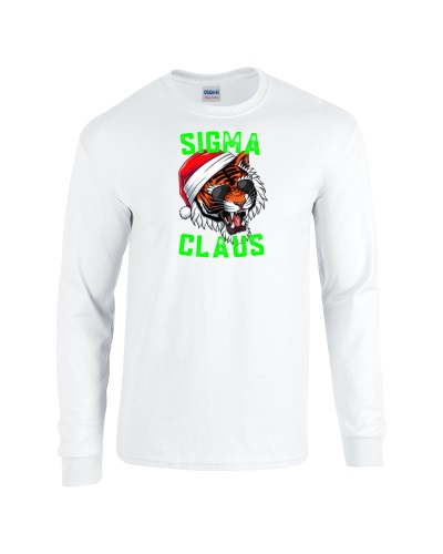 Epic Sigma Claus Christmas Tiger Skibidi Rizz Long Sleeve Cotton ...