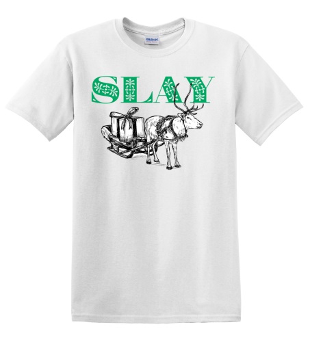 Epic Adult/Youth Slay All Day Reindeer Sleigh Christmas Cotton Graphic ...
