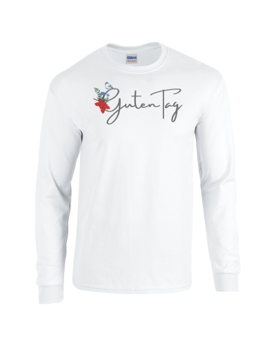 Epic GutenTag German Greeting Flower Bird Long Sleeve Cotton Graphic T ...