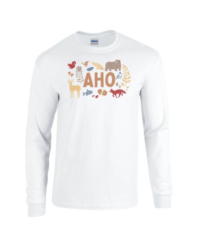 Epic A'ho Indigenous Native Thanks Greeting Long Sleeve Cotton Graphic ...