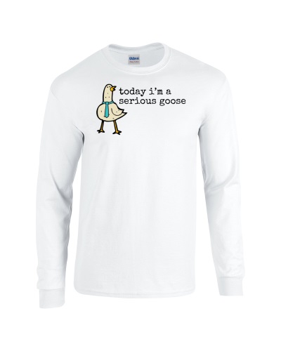 Epic Today I'm A Serious Goose Meme Duck Tie Long Sleeve Cotton Graphic ...