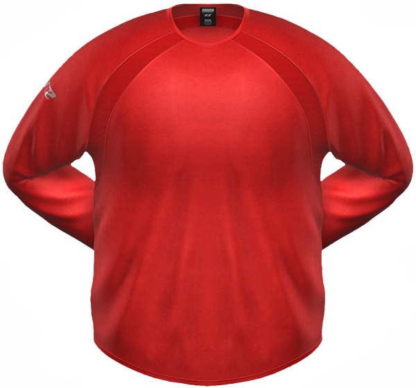 3n2 KZONE RBI Pro Ribbed Fleece Shirt Red - Soccer Equipment and Gear