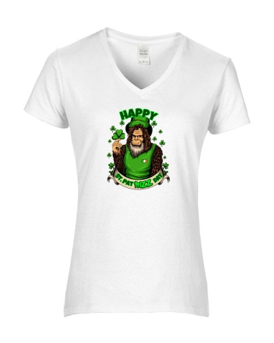 Epic Ladies Happy Saint PatRIZZ Day Patrick Rizz V-Neck Graphic T ...