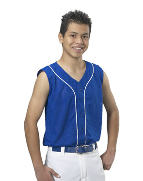 Poly-Tuff Sleeveless Full Button Custom Baseball Jerseys - Baseball ...