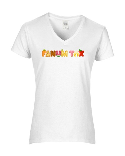 Epic Ladies Fanum Tax internet text app slang V-Neck Graphic T-Shirts ...