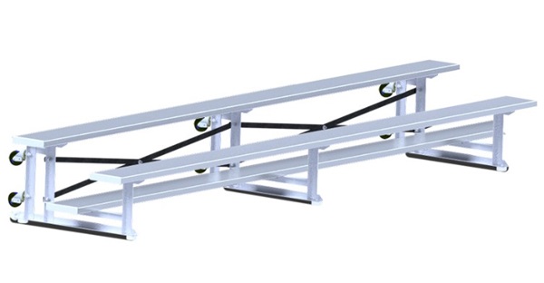 2 Row 15' Bleacher Single Foot Plank Tip & Roll BLCH-2TRG - Soccer ...