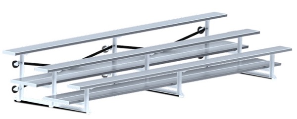 3 Row 15' Bleacher Preferred Double Foot Plank Tip & Roll BLDP-3TRG ...