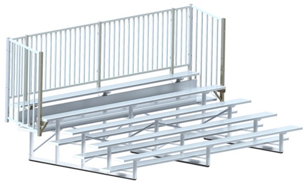 5 Row 15' Bleacher Single Foot Plank Guard Rail - Enclosed BLCH-5GR ...