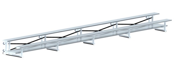 2 Row 27' Bleacher Preferred Double Foot Plank Tip & Roll BLDP-227TRG ...