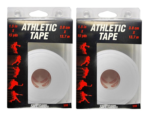 15-Yards Long x 1.5" Wide Roll "WHITE" Athletic Tape (2-Pack) - Soccer ...