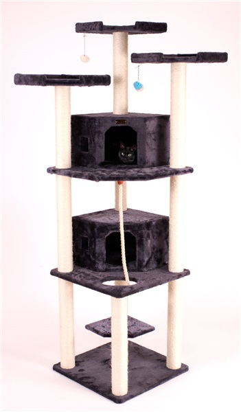 Armarkat 82" Multi-Level Big Cat Tree Tower with 2 Big Cat Condos ...