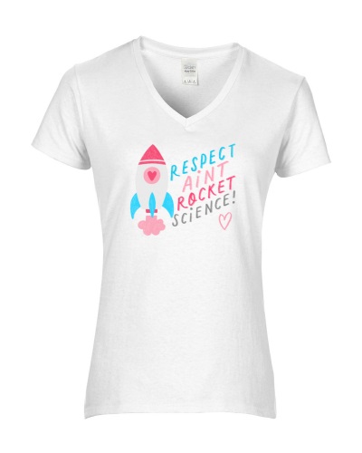 Epic Ladies Pride Respect Rocket Science LGBTQIA V-Neck Graphic T ...
