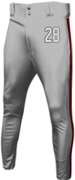 Sublimated Tapered Custom Baseball Pant - Single Stripe Poly Twill ...