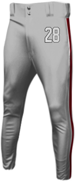Sublimated Tapered Custom Baseball Pant - Double Stripe Poly Twill ...