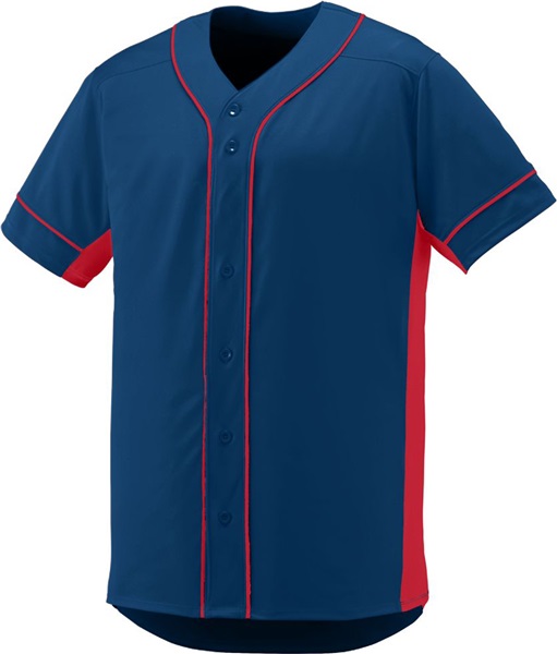 Adult Full Button Slugger Baseball Jersey (AL -Navy/Red) - Baseball ...