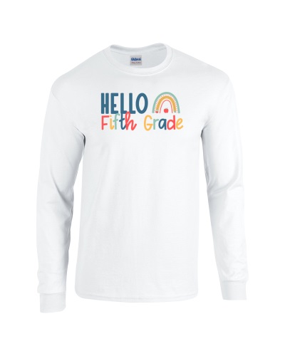 Epic Hello Fifth Grade Back to School Long Sleeve Cotton Graphic T-Shirts - Soccer Equipment and ...