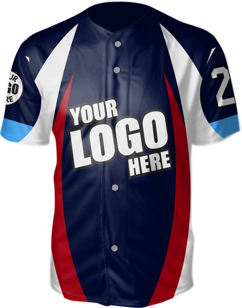 Full-Button Sublimated Birdseye Mesh Baseball Jerseys - "Wavepoint ...