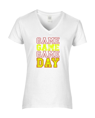 Epic Ladies Game Day Softball Red V-Neck Graphic T-Shirts - Soccer ...
