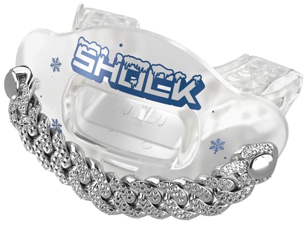 Shock Doctor 3D Bling Chain ICE CLEAR Max AirFlow Football Mouthguard ...