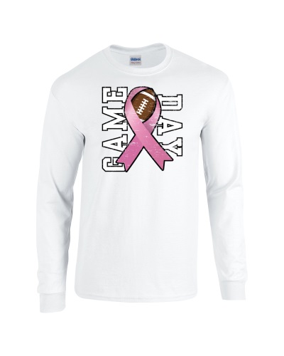 Epic Game Day BCA Breast Cancer Football Long Sleeve Cotton Graphic T ...