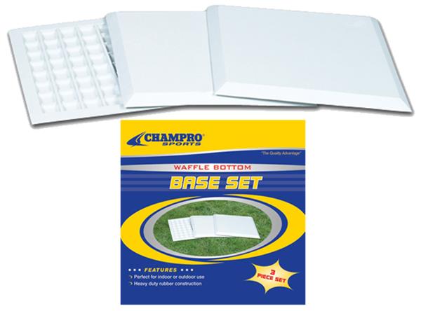 Waffle Bottom Baseball Bases (Retail Box-Set of 3) - Baseball Equipment ...