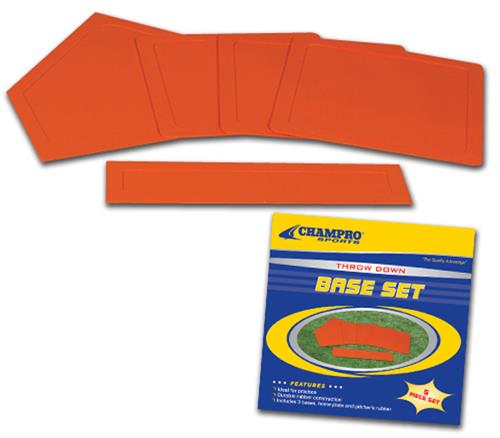 Champro Throw Down Rubber Bases Boxed (Set of 5) - Baseball Equipment ...