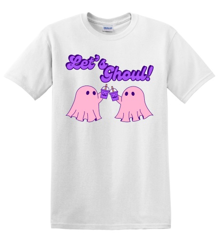 Epic Adult/Youth Let's Ghoul Cheers Pink Party Ghosts Cotton Graphic T ...