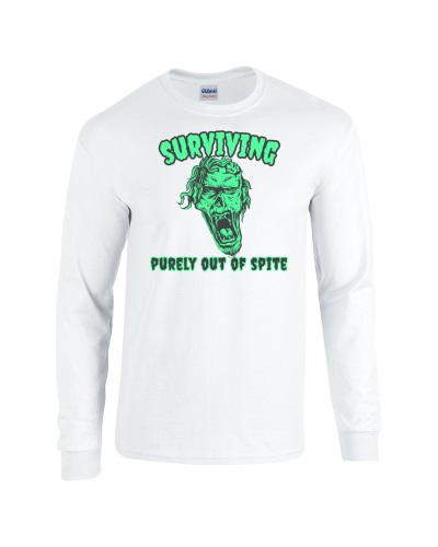 Epic Surviving Out Of Spite Zombie Monsters Long Sleeve Cotton Graphic ...