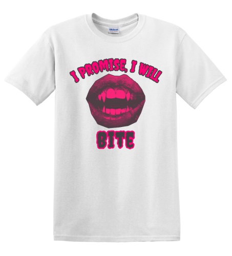 Epic Adult/Youth I Promise I Will Bite Vampire Monsters Cotton Graphic ...