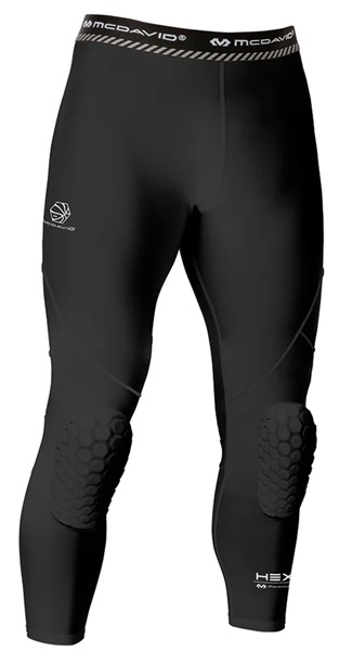 McDavid HEX Basketball Compression 3/4 Tight With Knee Pads Adult ...