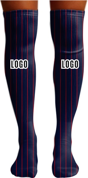 Custom Team Sports Socks - Sublimated Over-the-Knee Socks - "Pinstripe ...