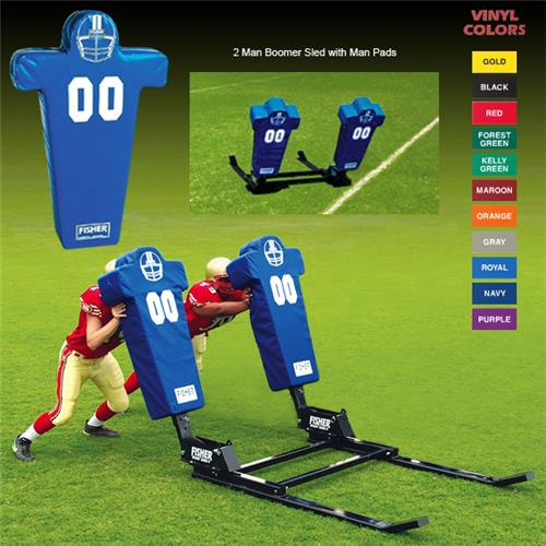 Fisher 2 Man Football Boomer Sleds w/ Man Pads - Football Equipment and ...