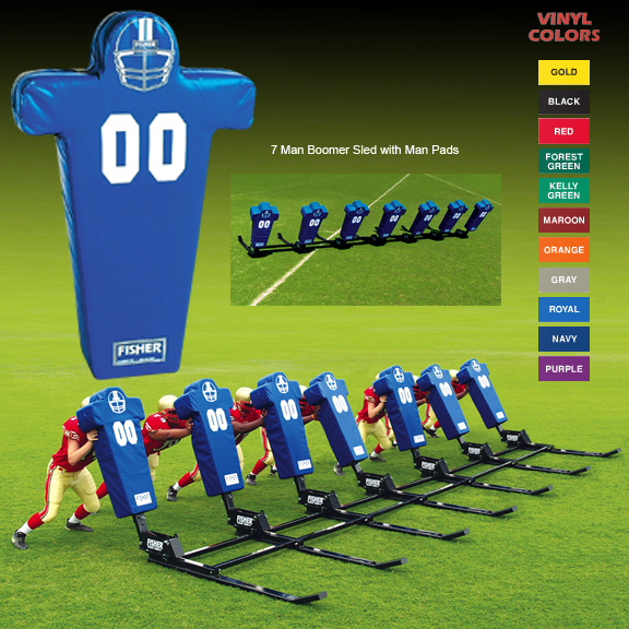 Fisher 7 Man Football Boomer Sleds w/ Man Pads - Football Equipment and ...