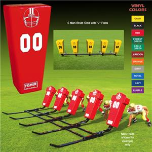 E24749 Fisher 5 Man Football Brute Sleds w/ "V" Pads