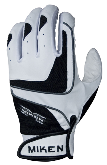 E24994 Miken Team Baseball/Softball Black Batting Gloves